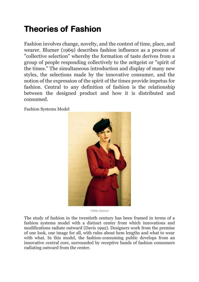 Theories of fashion notes | PDF