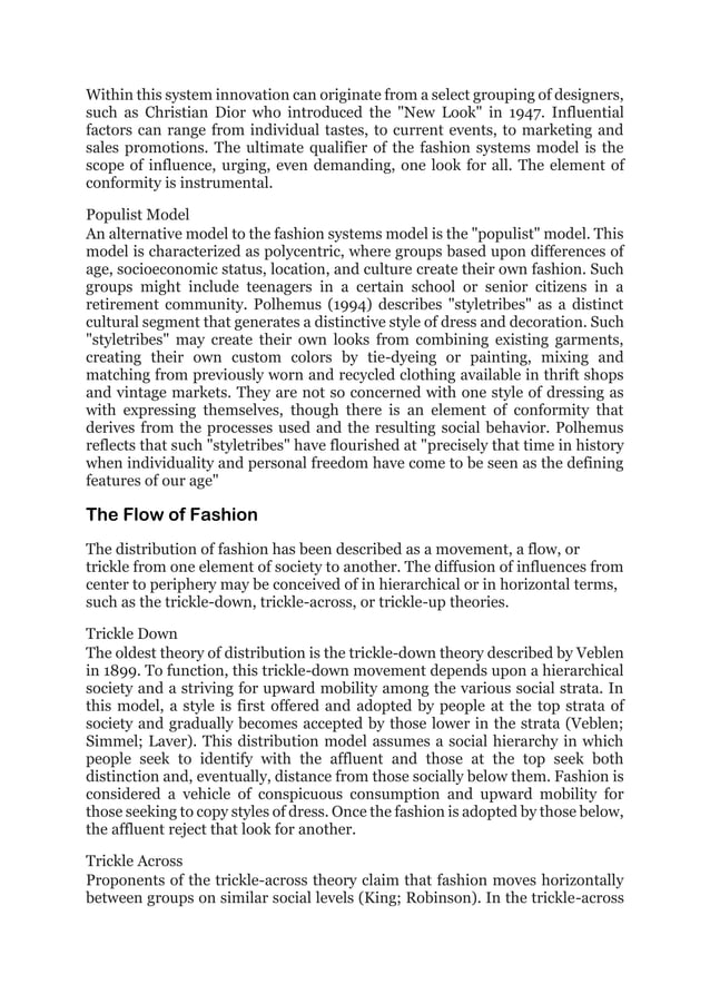 Theories of fashion notes | PDF