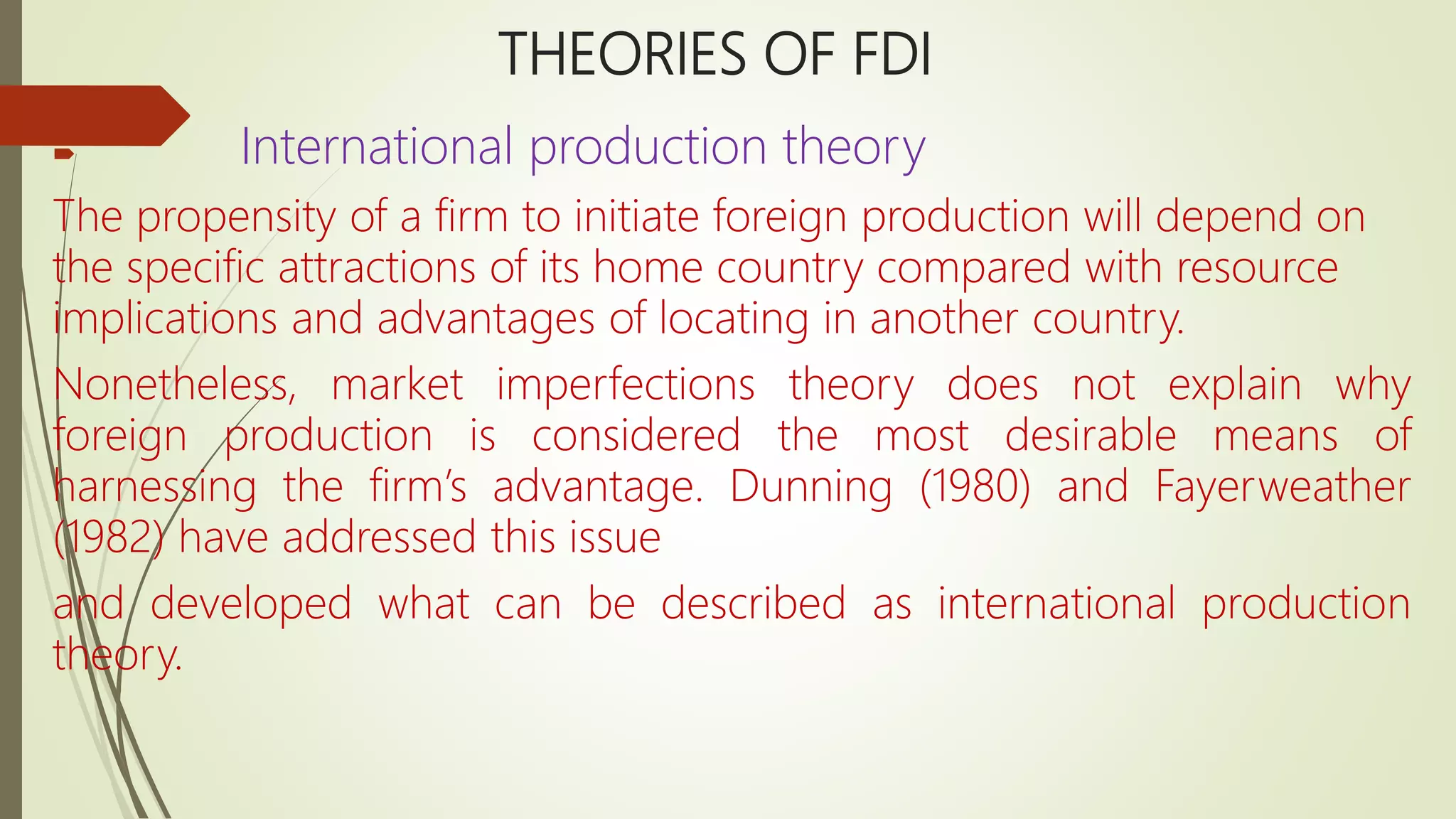 Theories of fdi | PPTX