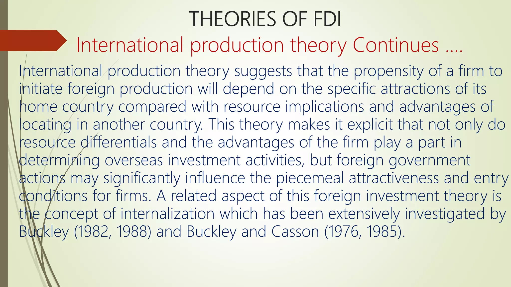 Theories of fdi | PPTX