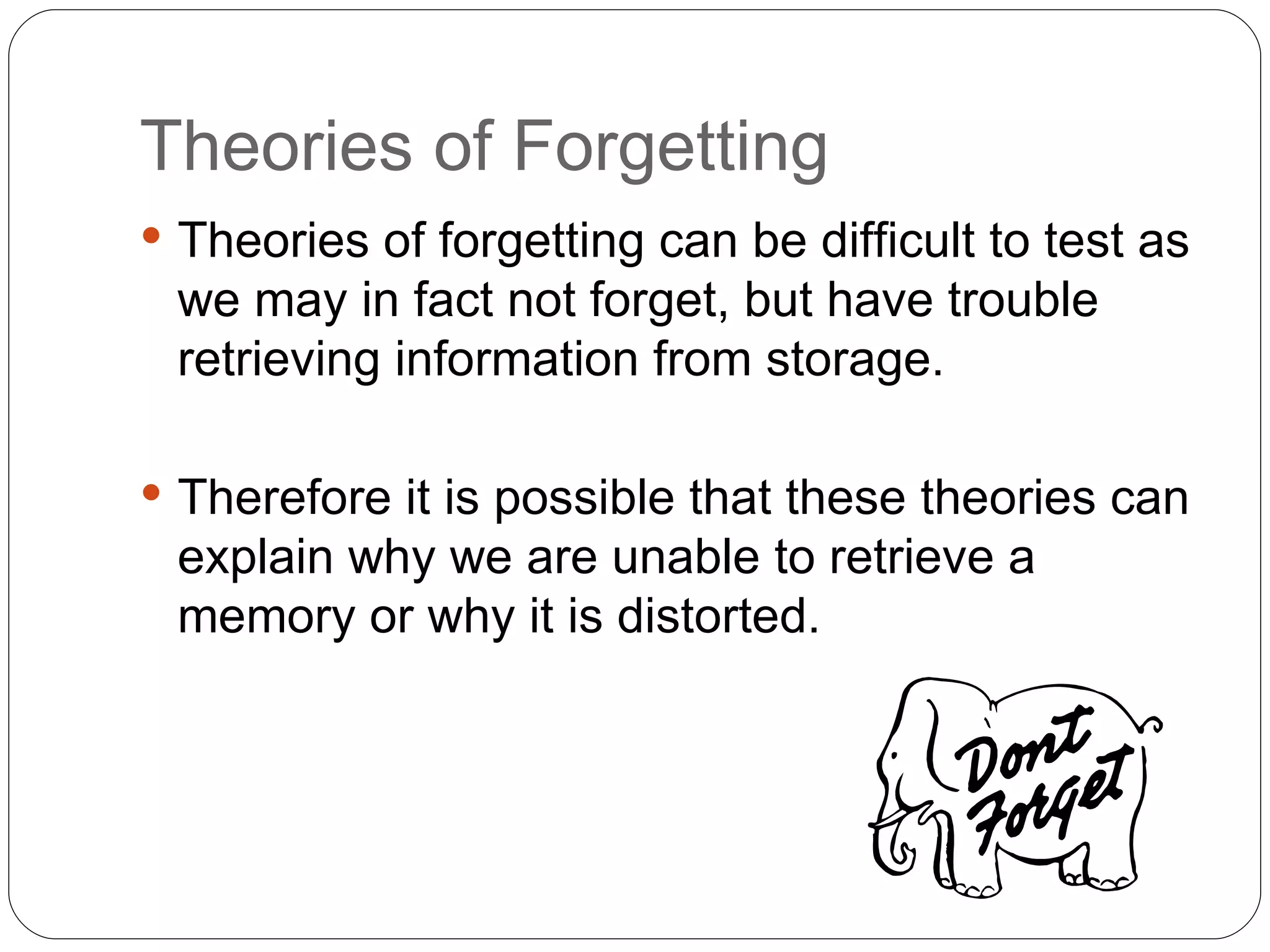 Theories of forgetting | PPT