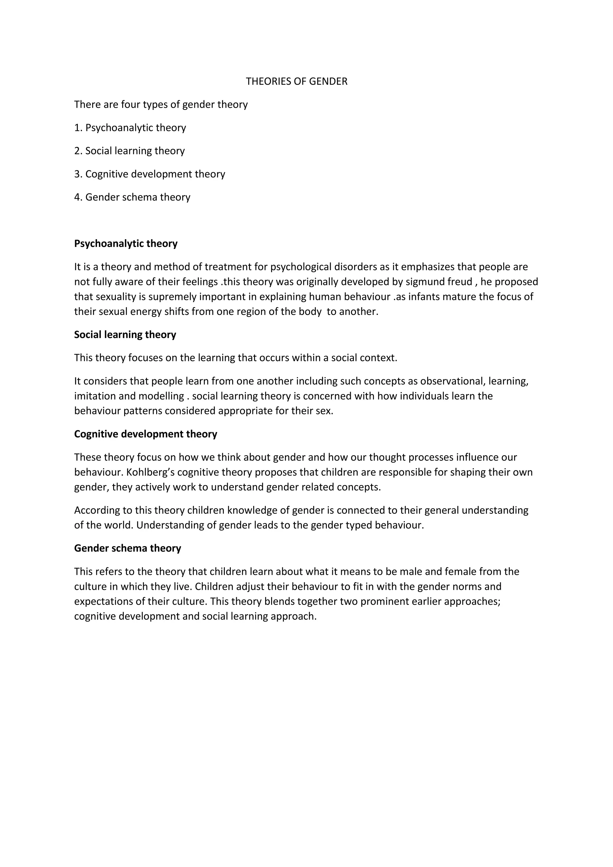 Theories of gender | PDF