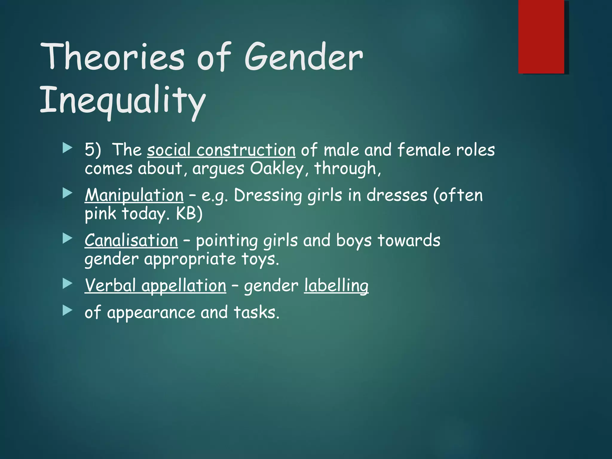 Theories of gender inequalities | PPT