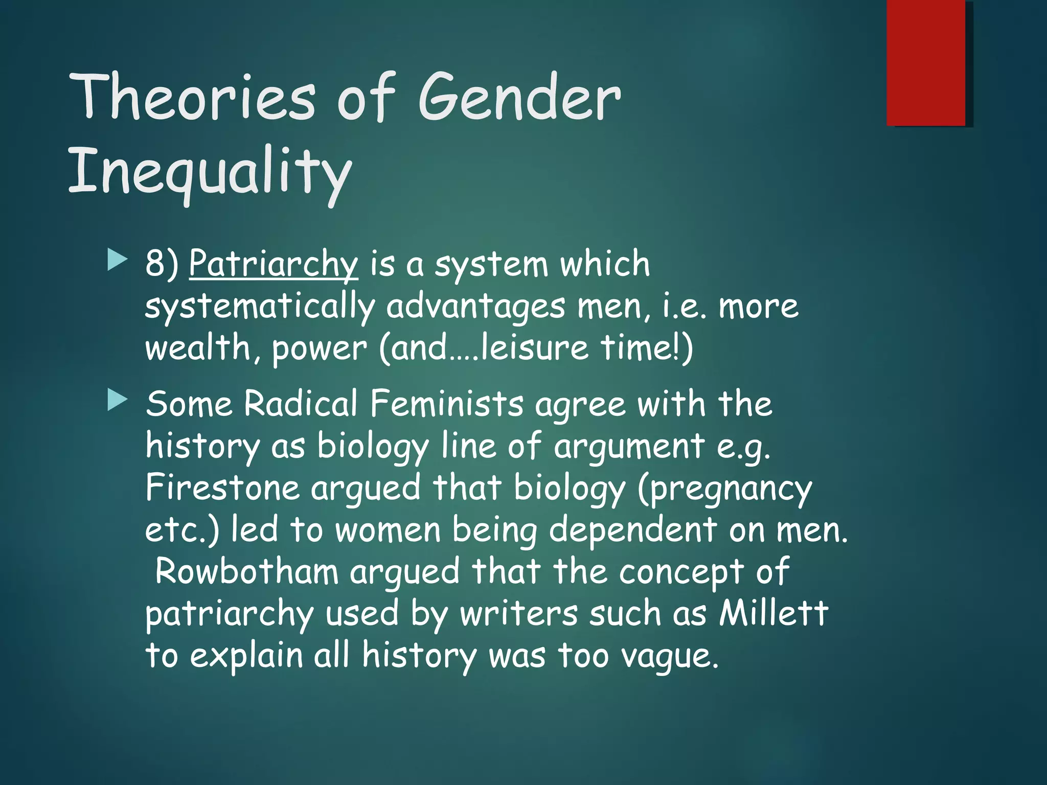 Theories of gender inequalities | PPT