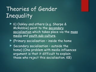 Theories of gender inequalities | PPT