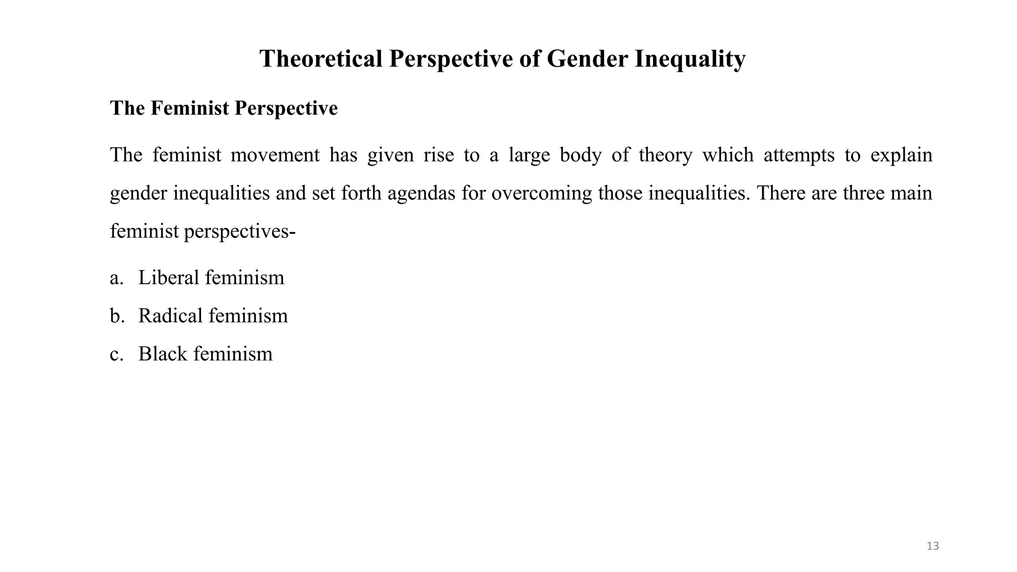 Theories of gender inequality | PPTX