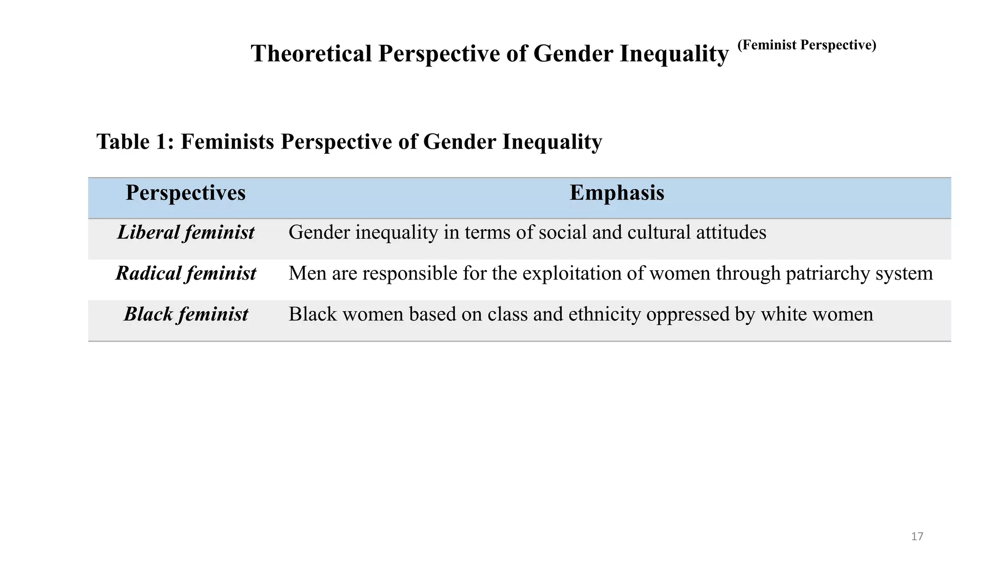 Theories of gender inequality | PPTX