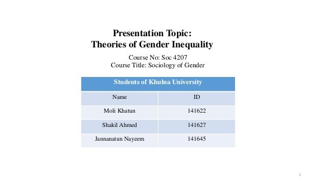 Theories Of Gender Inequality