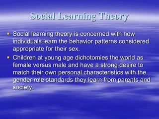 Theories of Gender Typing | PPTX