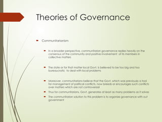 Theories of Governance in GASPE College Level | PPTX
