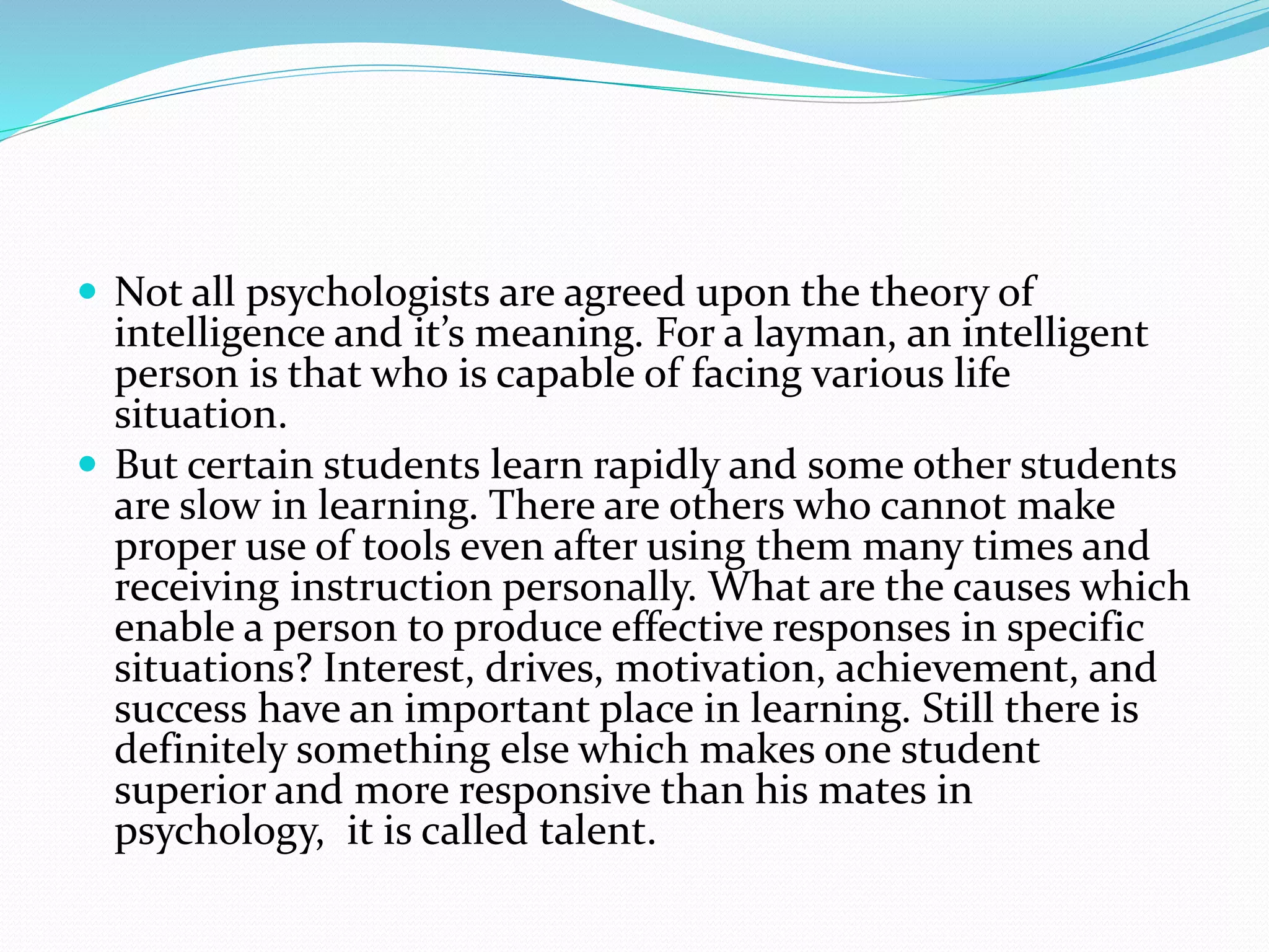 Major theories of intelligence | PPTX