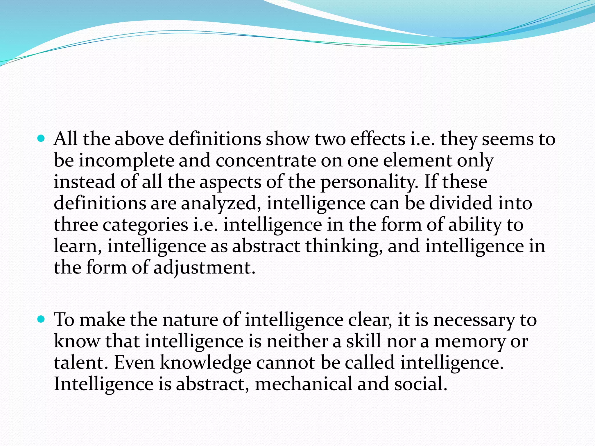 Major theories of intelligence | PPTX