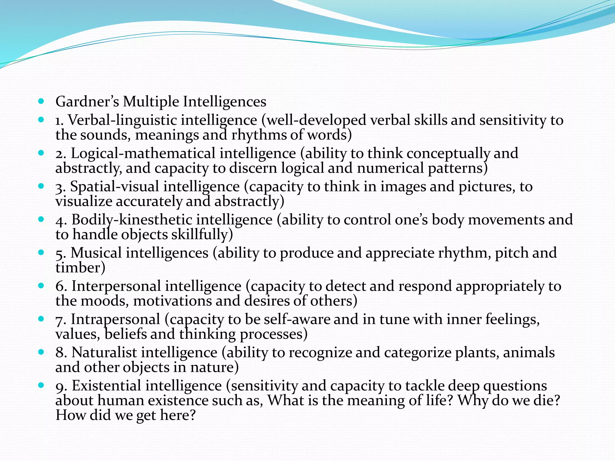 Major theories of intelligence | PPTX