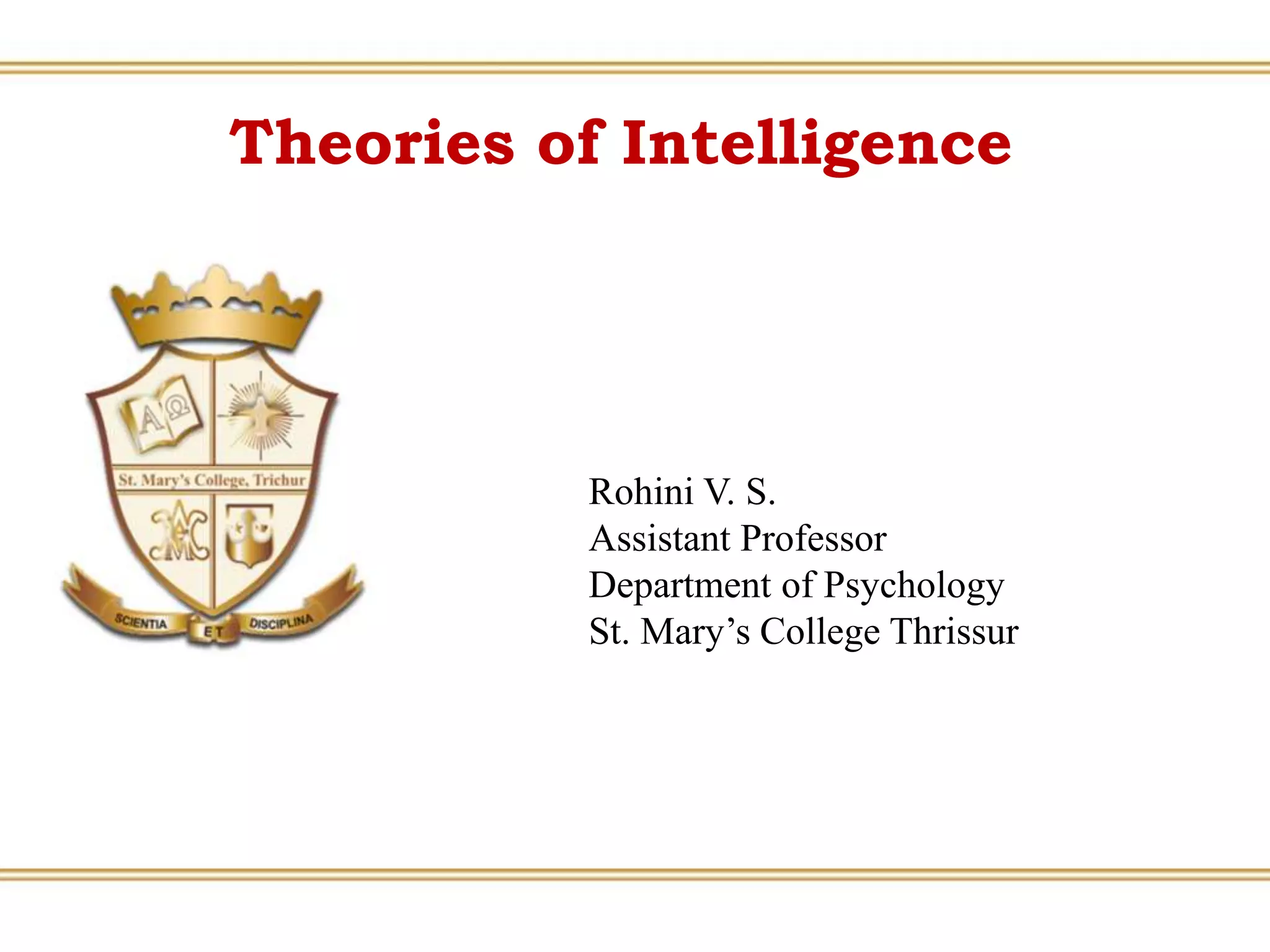 Psychology:Theories of Intelligence | PPTX