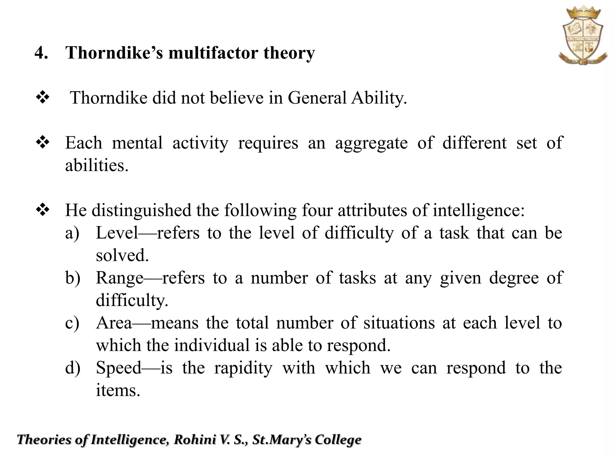 Psychology:Theories of Intelligence | PPTX