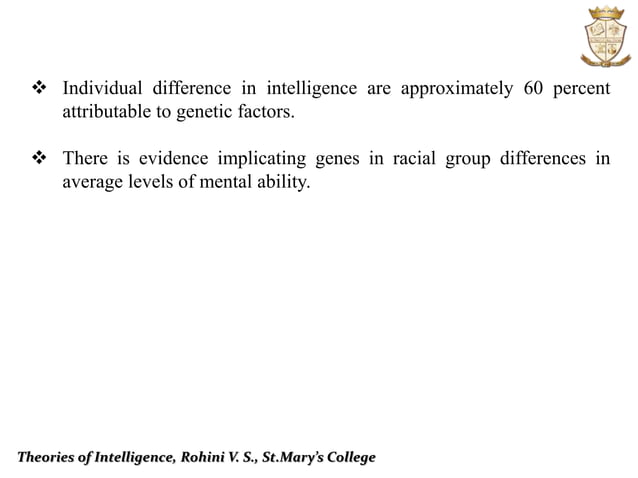 Psychology:Theories of Intelligence | PPTX