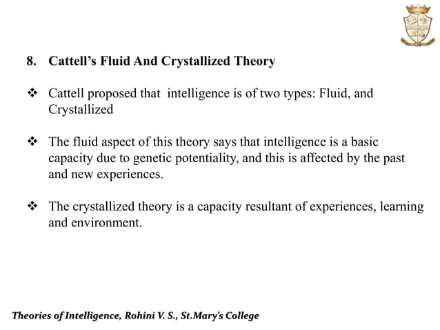Psychology:Theories of Intelligence | PPTX