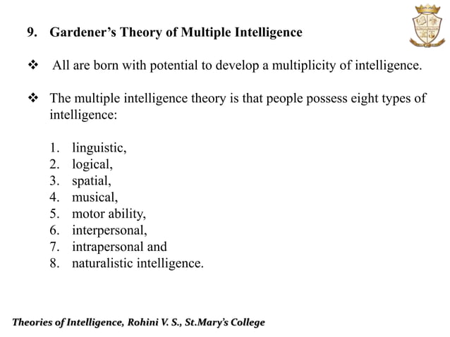 Psychology:Theories of Intelligence | PPTX