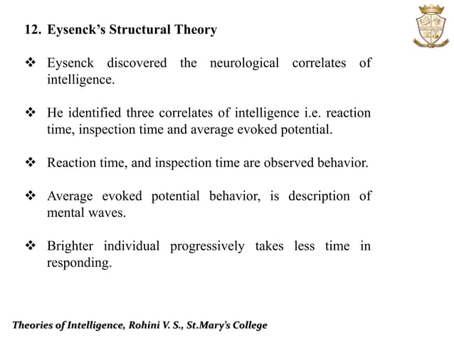 Psychology:Theories of Intelligence | PPTX