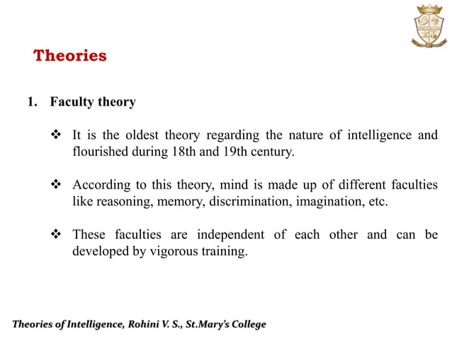 Psychology:Theories of Intelligence | PPTX