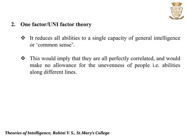 Psychology:Theories of Intelligence | PPTX