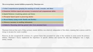 THEORIES AND TYPES OF INTELLIGENCE IN PSYCHOLOGY | PPTX