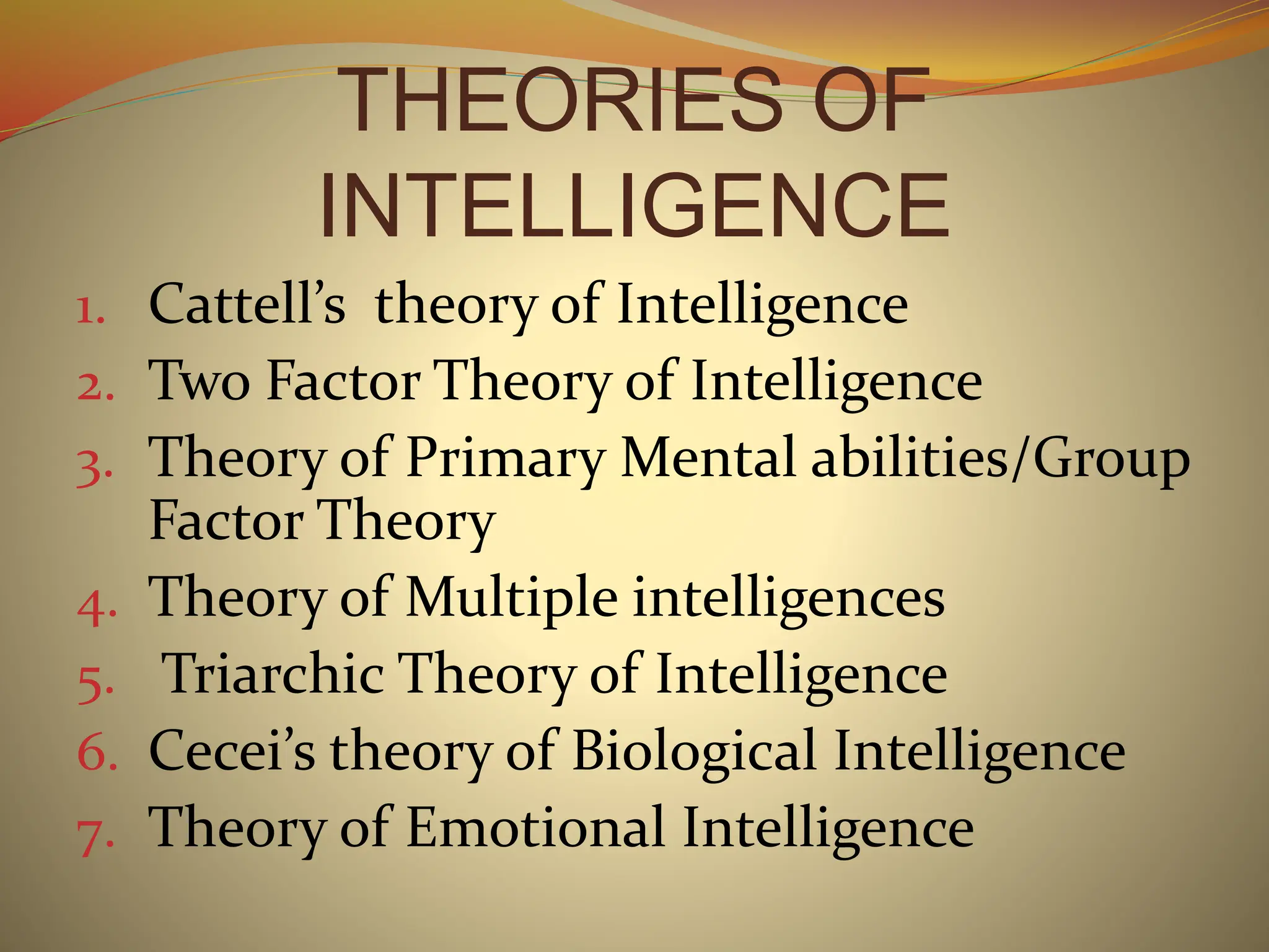 theories of intelligence.pptx PhD Education | PPTX