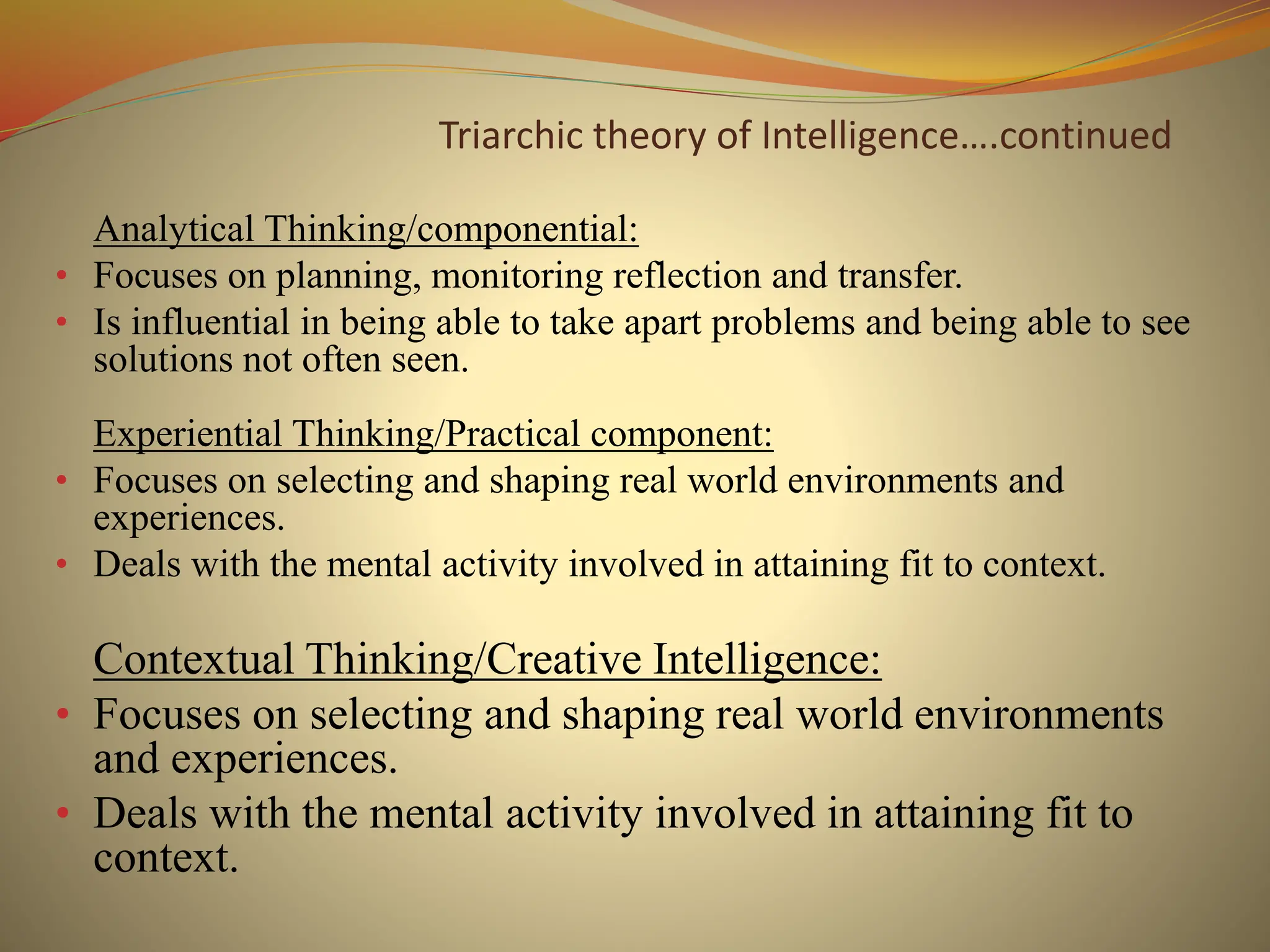 theories of intelligence.pptx PhD Education | PPTX