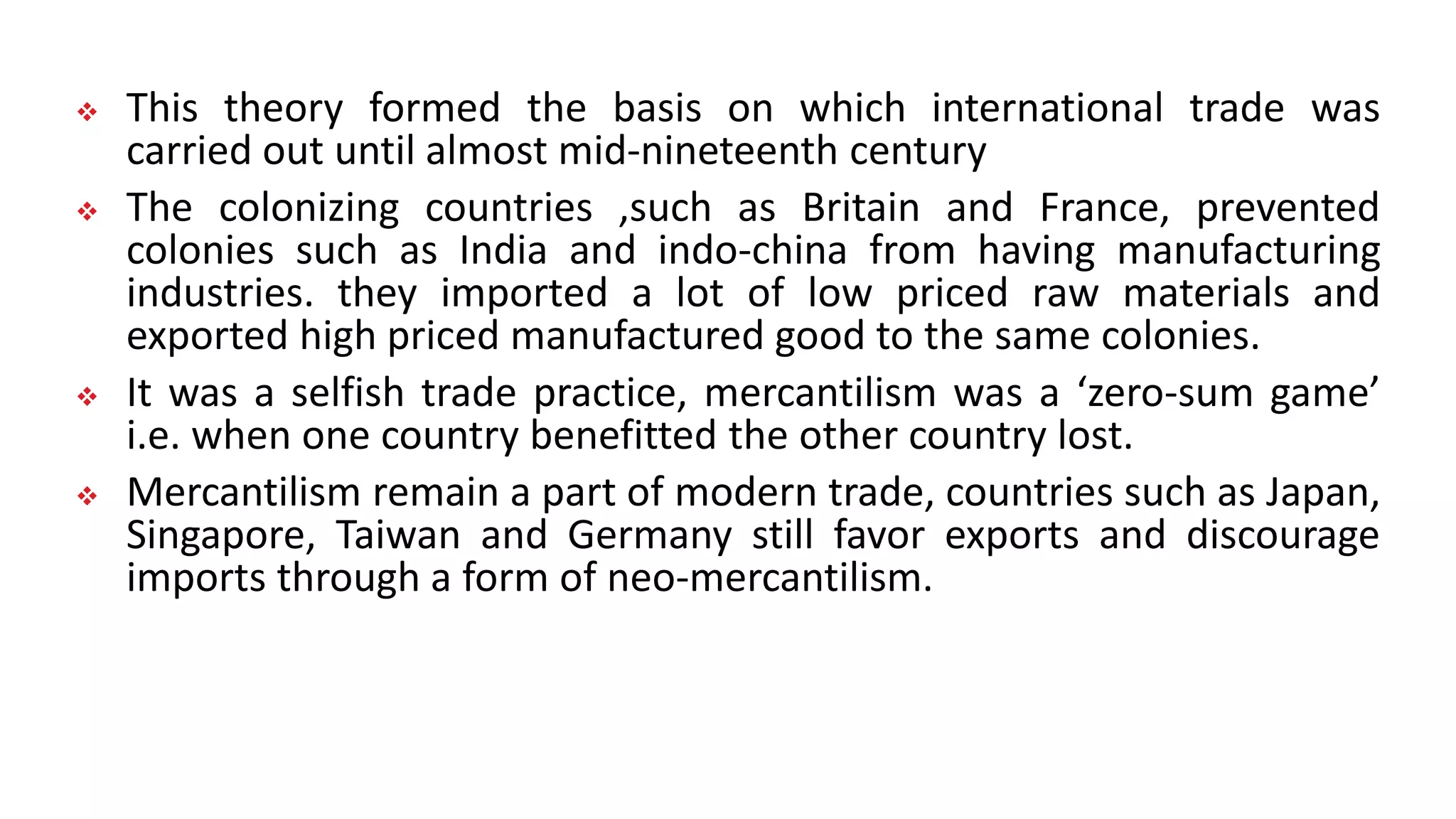 Theories of international trade | PPTX