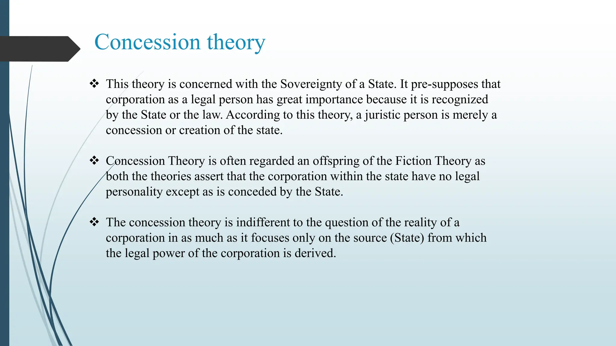 Theories of Juristic Personality power point presentation under ...