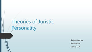 Theories of Juristic Personality power point presentation under ...