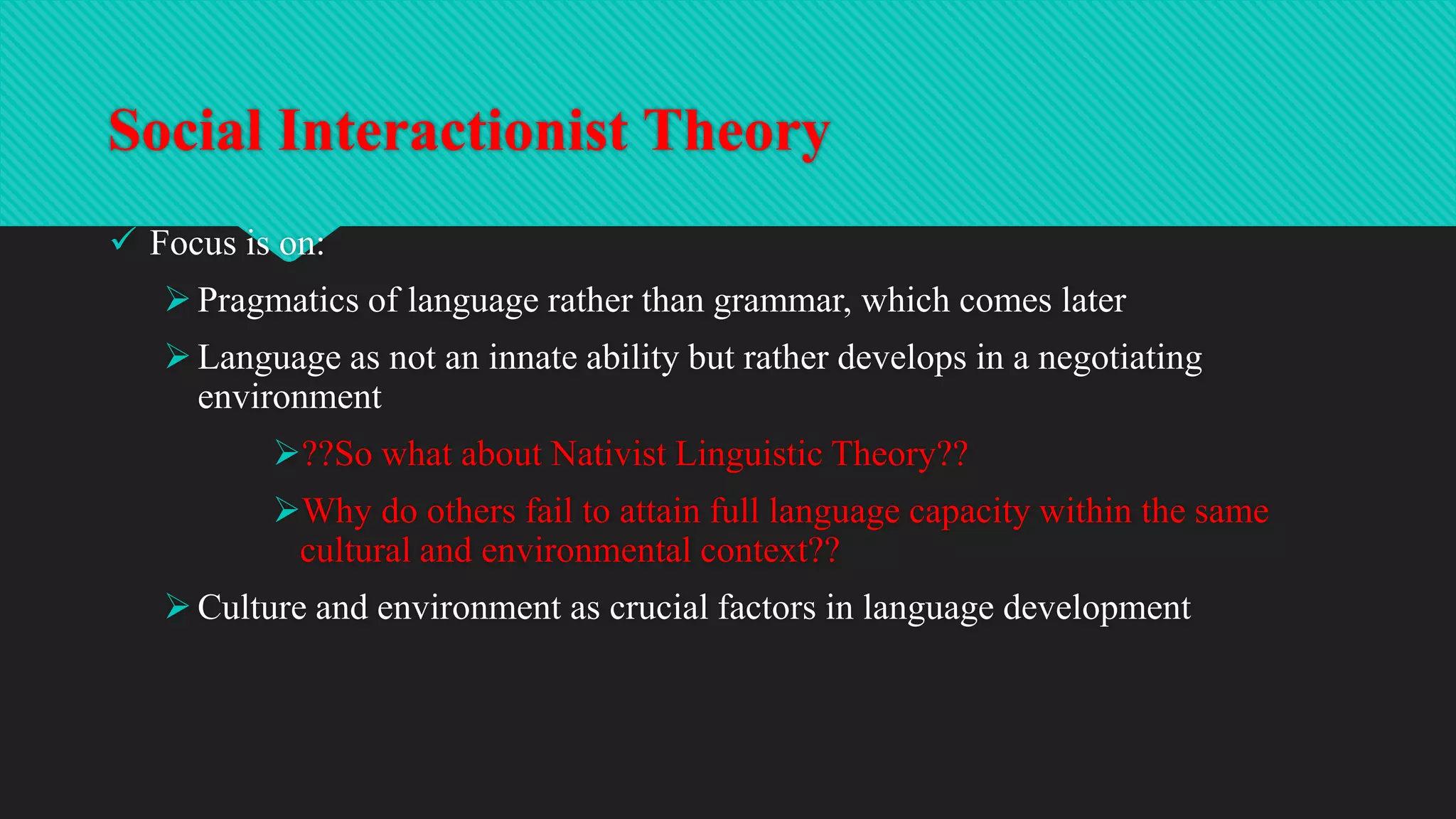 Theories of language development | PPTX