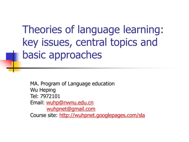 Theories of language learning.ppt | Programming Languages | Computing