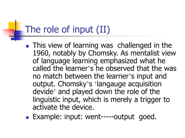 Theories of language learning.ppt | Programming Languages | Computing