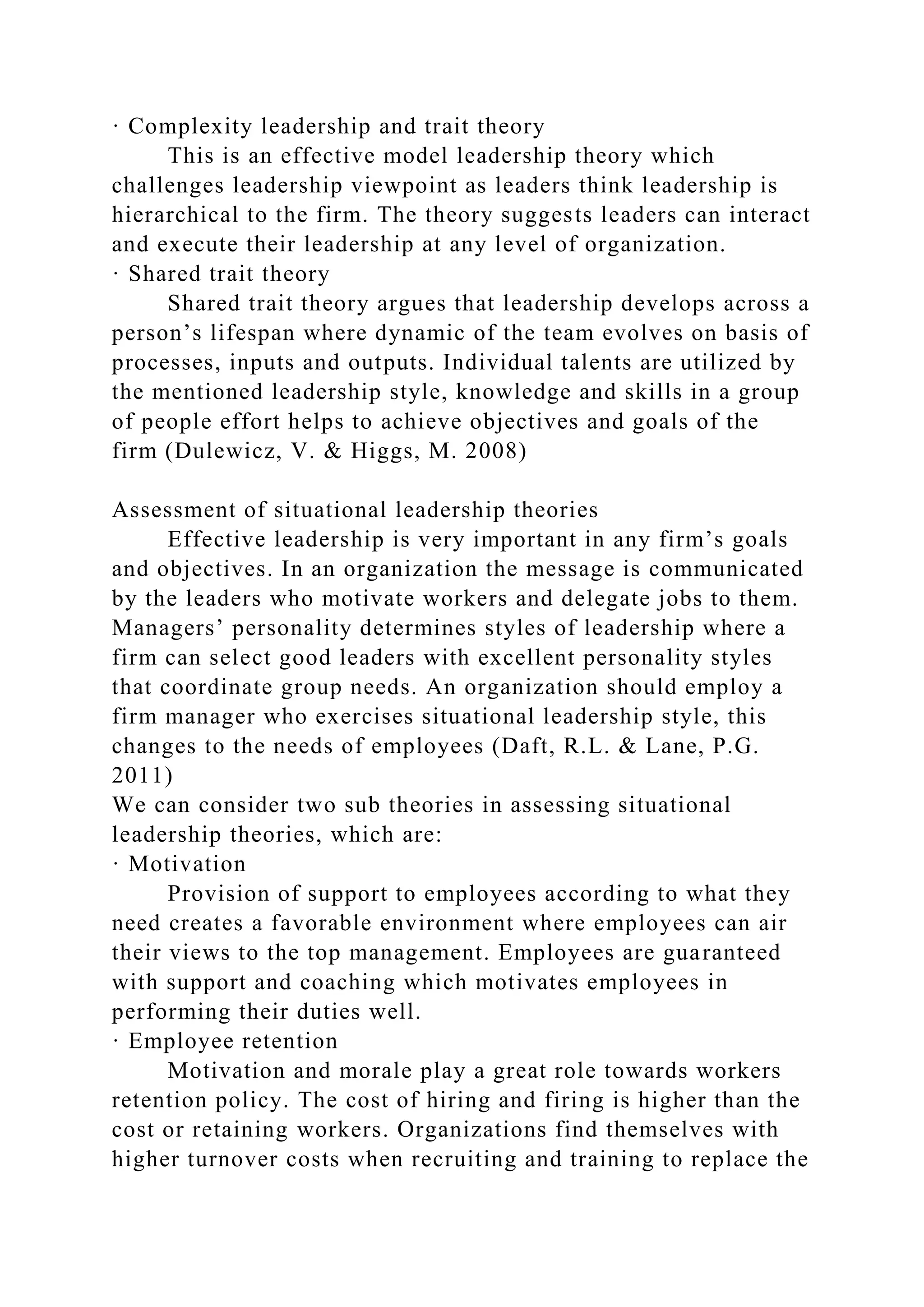 Theories of leadership 1Determine two (2) leadership theorie.docx