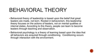Theories of leadership and functions dt | PPTX