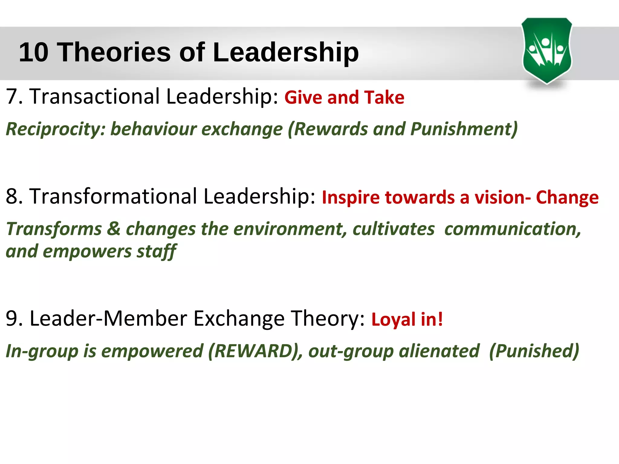 Theories of leadership & management ppt | PPT