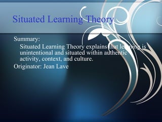 Theories of Learning | PPT
