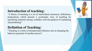 Theories of Learning and Teaching....... | PPTX