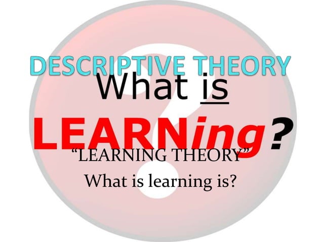 Theories of learning jonel | PPT