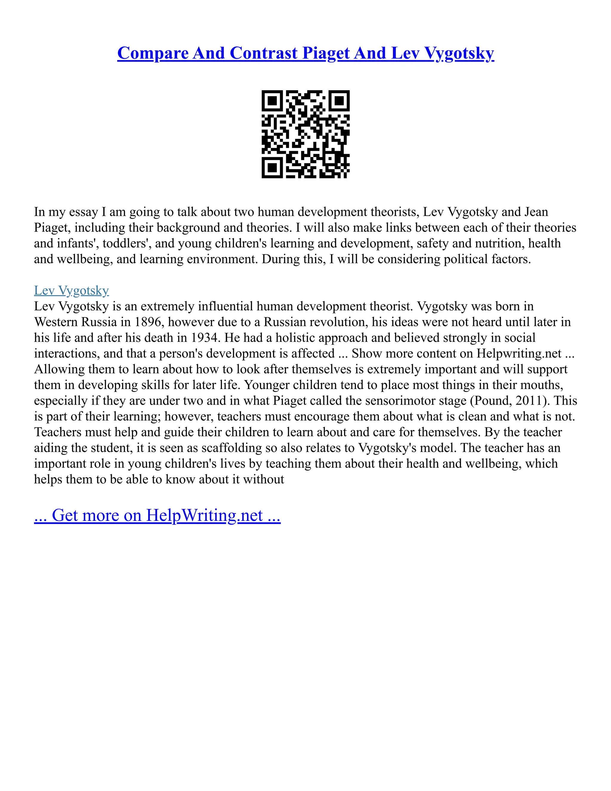 Theories Of Lev Vygotsky | PDF
