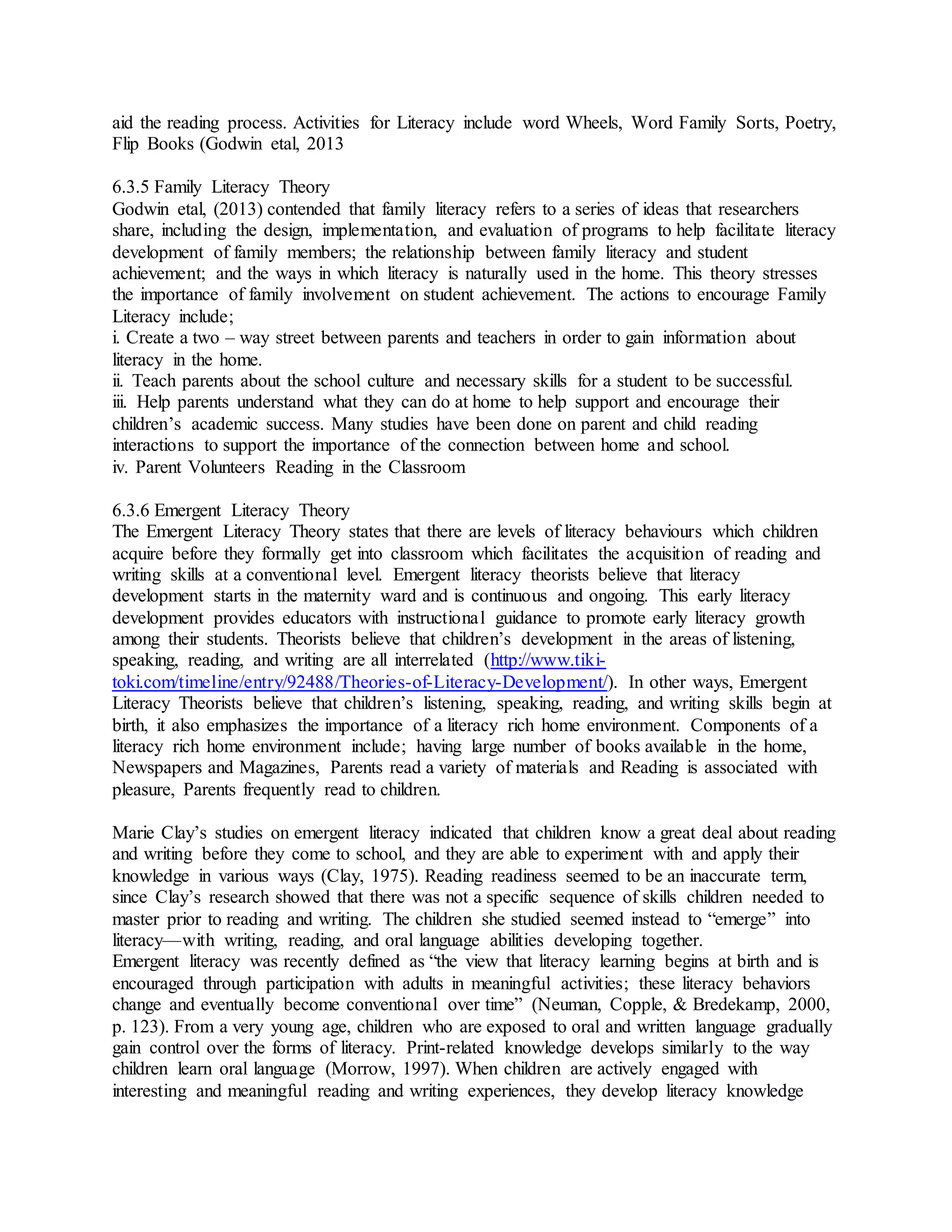 Theories of literacy and theories of literacy | DOCX