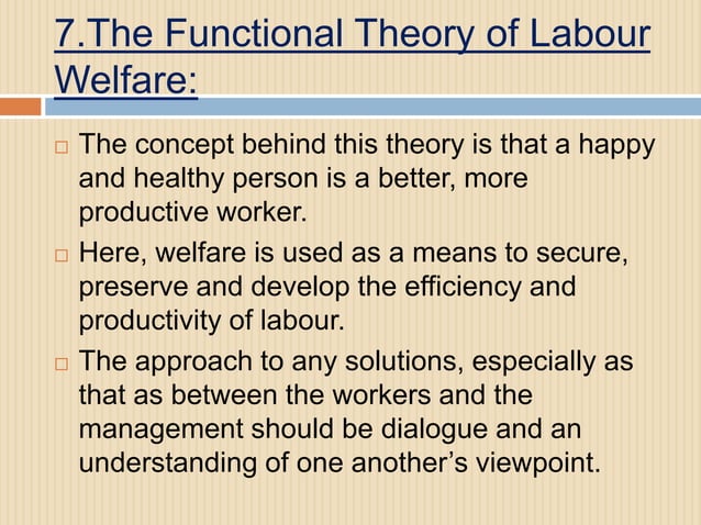 Theories of labour Welfare | PPTX | Government Support and Welfare ...