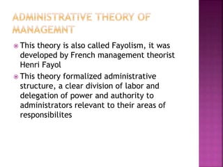 Theories of management | PPTX