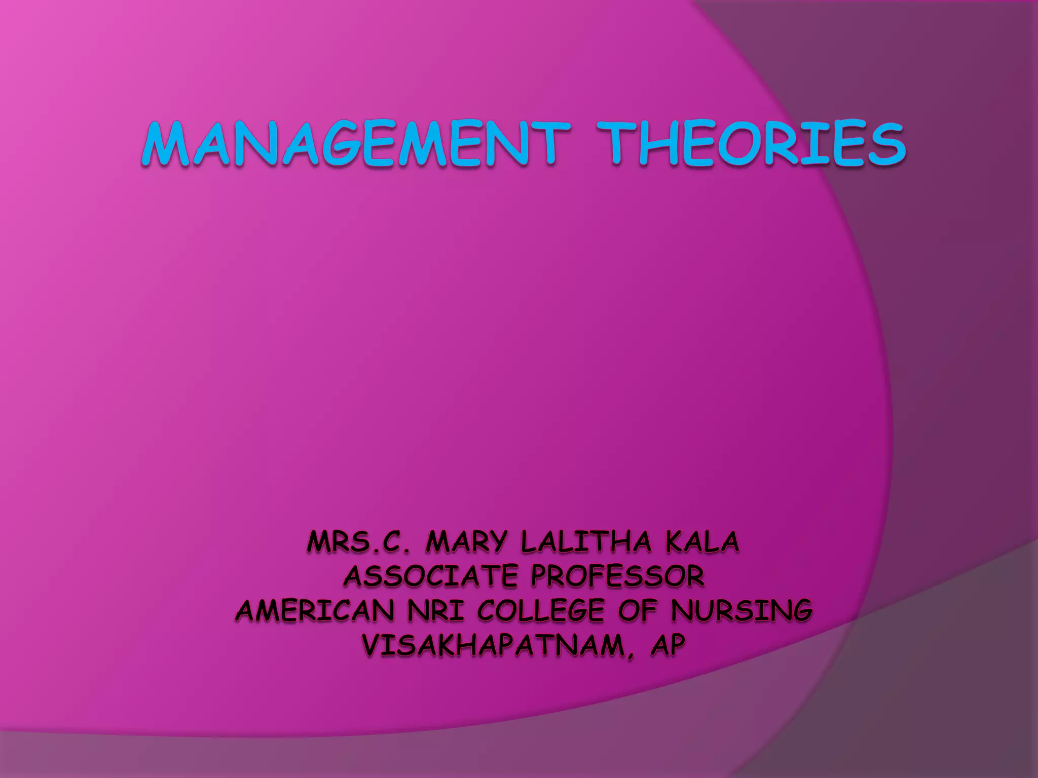 Theories of management | PPTX