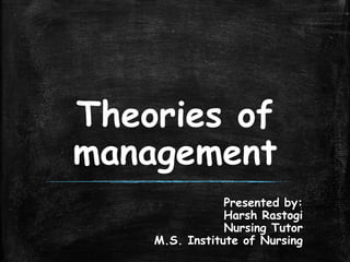 Theories of management | PPTX