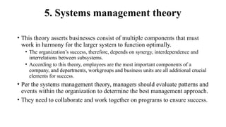 Theories of Management health management systems | PPTX