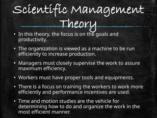 theories of management a subject in organization and management ...