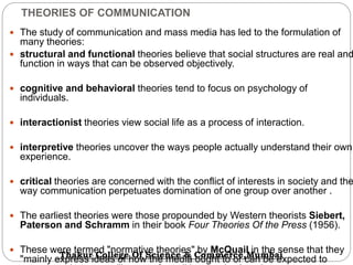 Theories of mass communication | PPTX