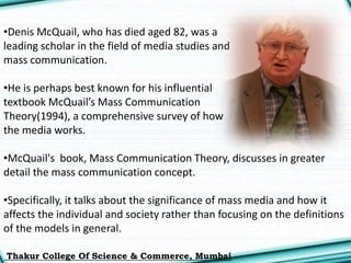 Theories of Mass Communication | PPTX